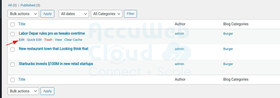 How to make sticky post in WordPress? - AccuWeb Cloud