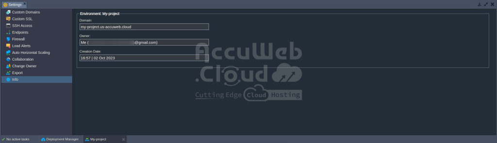 Create & Manage AccuWeb.Cloud Environments