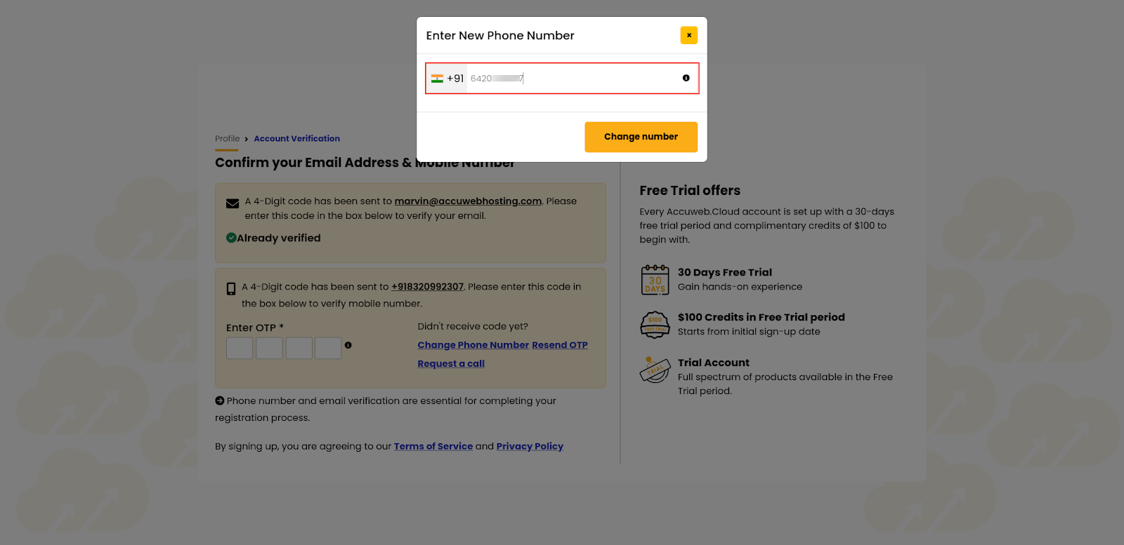 How To Sign Up For Free Trial Accuweb Cloud