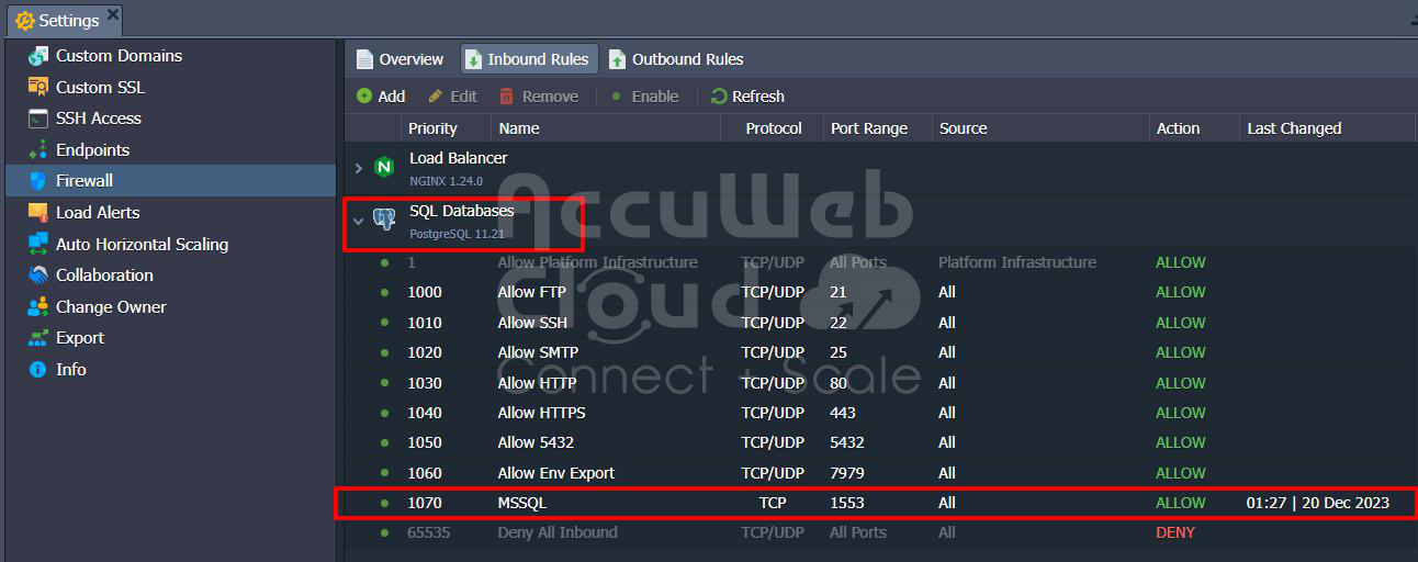 How to Open a New Port in Firewall using AWC Dashboard?