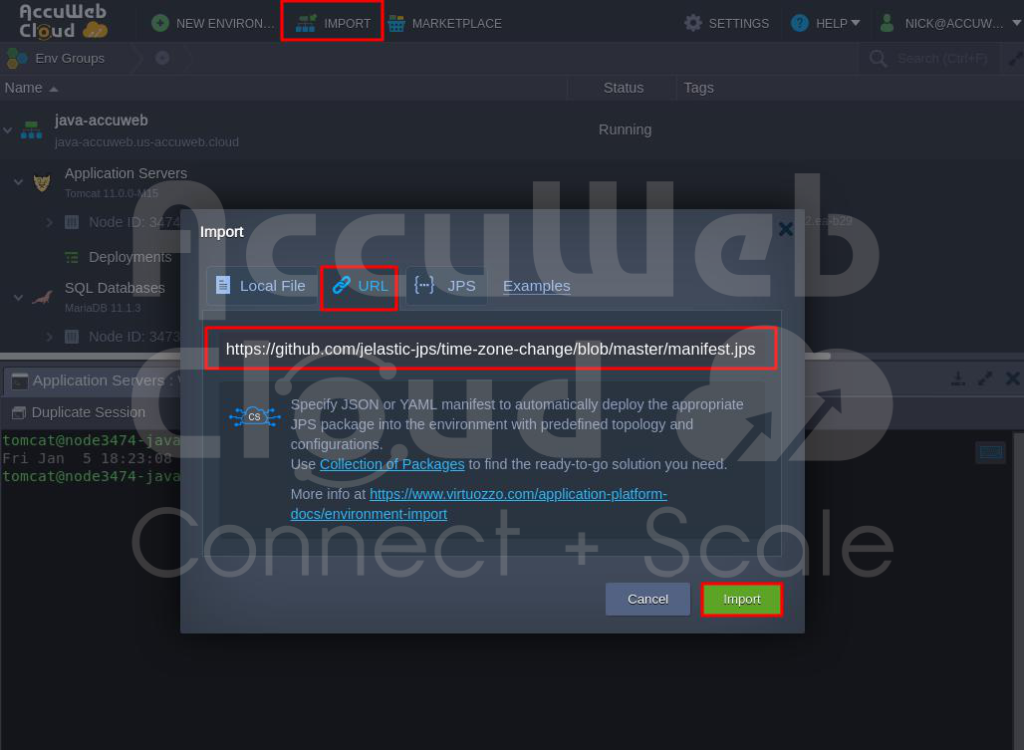 How to install and use the TimeZone Change add-on? - AccuWeb Cloud