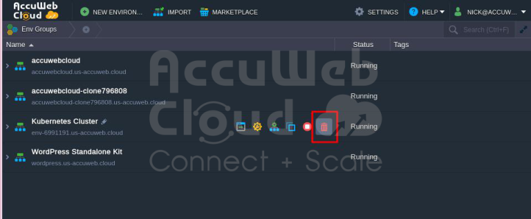 How to Delete AccuWeb.Cloud Environments