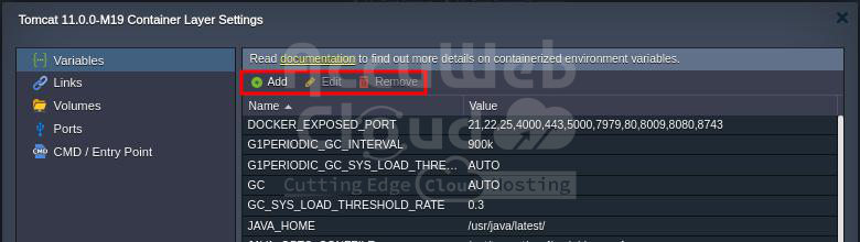 Configure Custom Environment Variables Accuwebcloud 