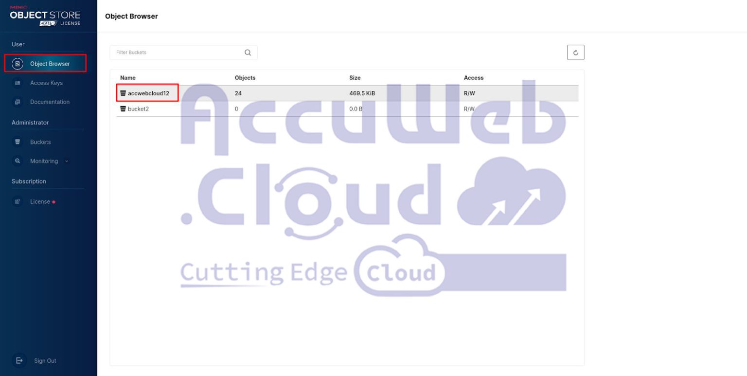 How To Install And Use Object Storage With Accuwebcloud