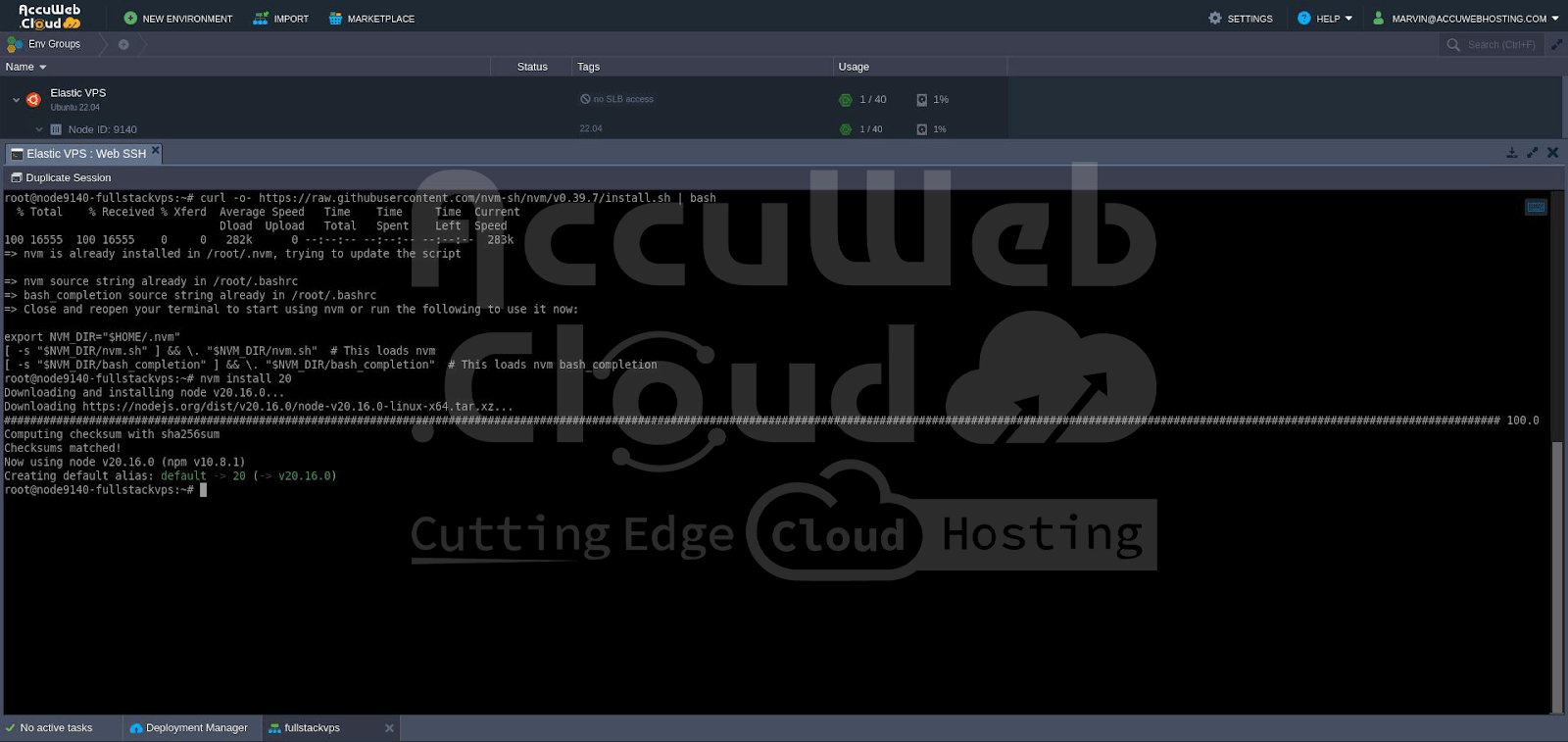 Setting up a full stack environment - AccuWeb.Cloud