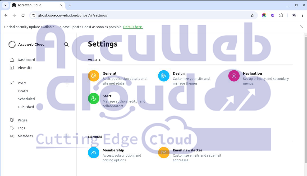 How To Install Ghost Cms And Configure It For A Website Accuweb Cloud 3237